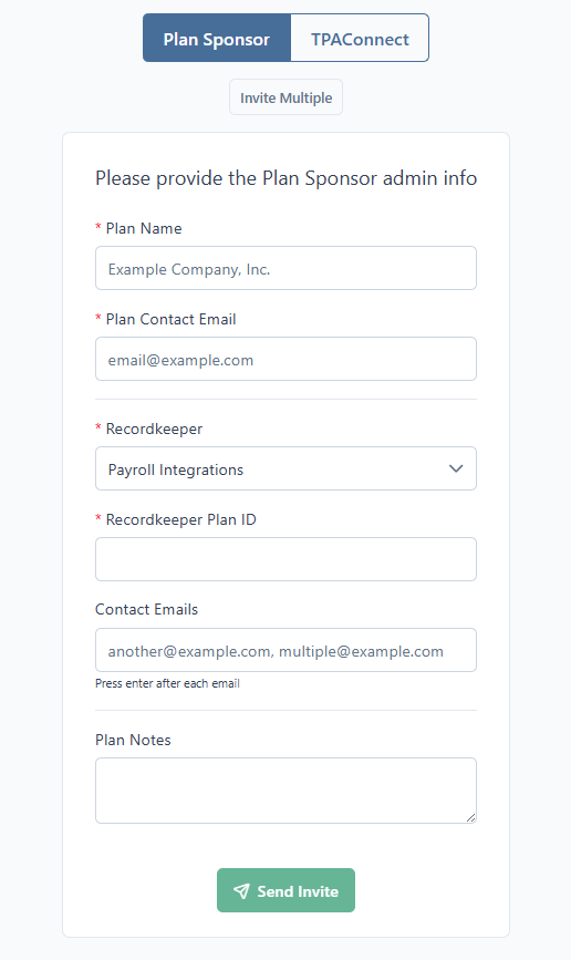 Plan Sponsor Invitation Process Guide